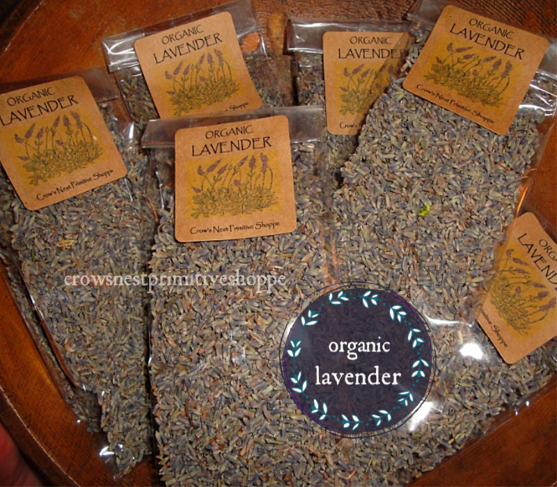 Organic Lavender Blossoms- 1 cup packaged – Crows Nest Primitive Shoppe