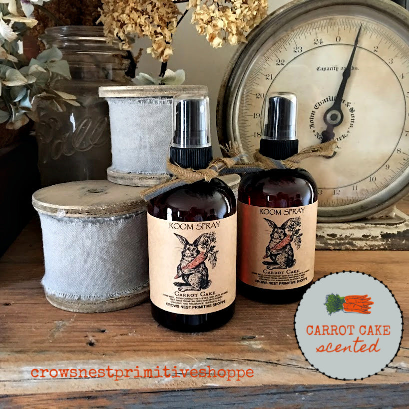Scented Room Sprays- Carrot Cake – Crows Nest Primitive Shoppe