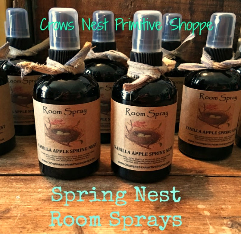Scented Room Sprays- Spring Nest – Crows Nest Primitive Shoppe